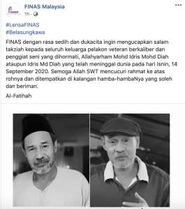 Pelakon Veteran, Idris Md Diah Meninggal Dunia