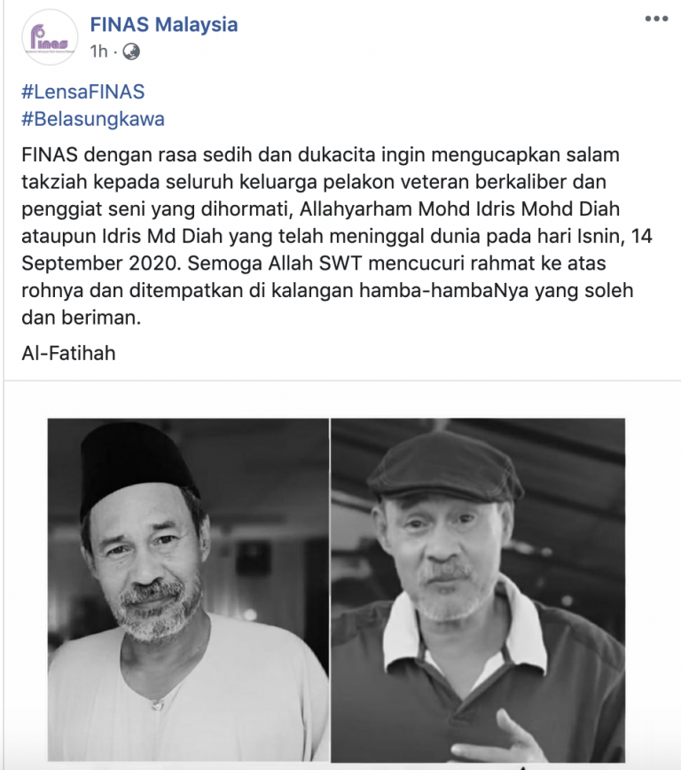 Pelakon Veteran, Idris Md Diah Meninggal Dunia