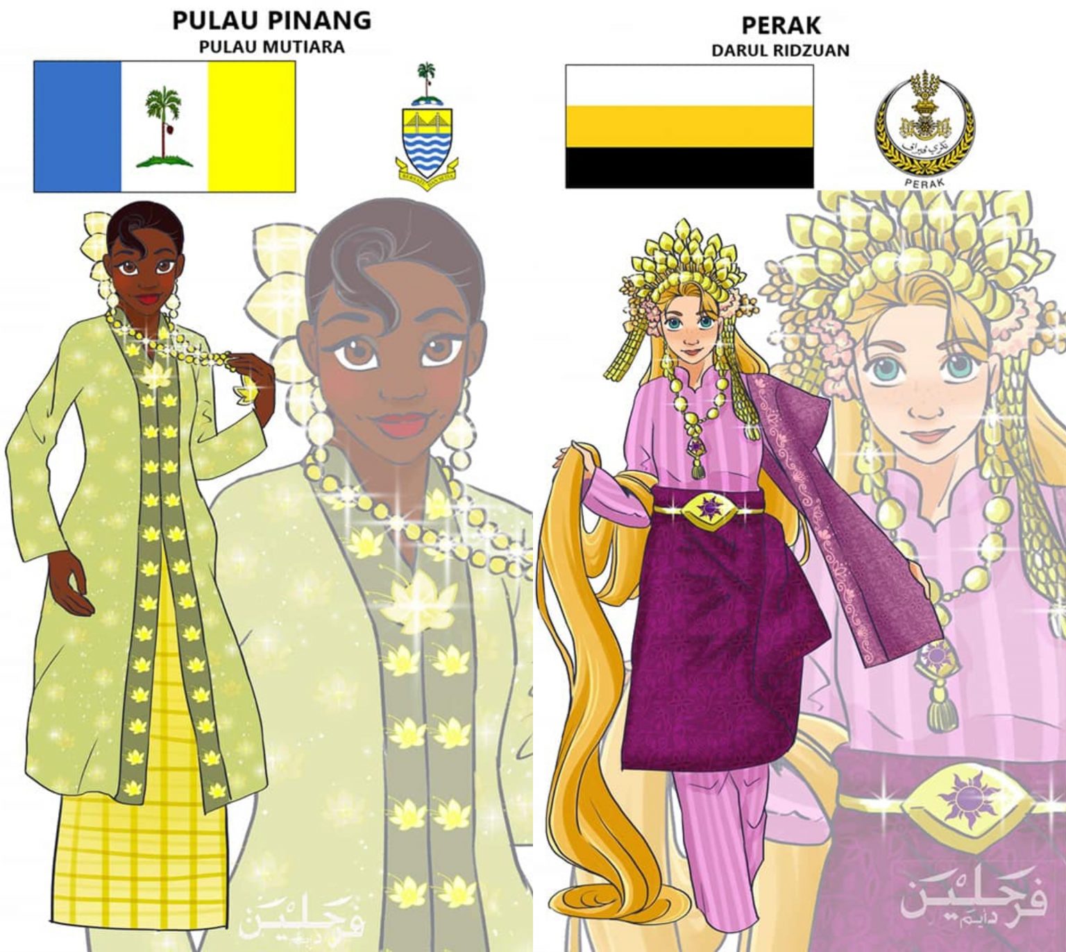 Wanita Habiskan 3 Bulan, Lukis Watak “Disney Princess” Gayakan Busana ...