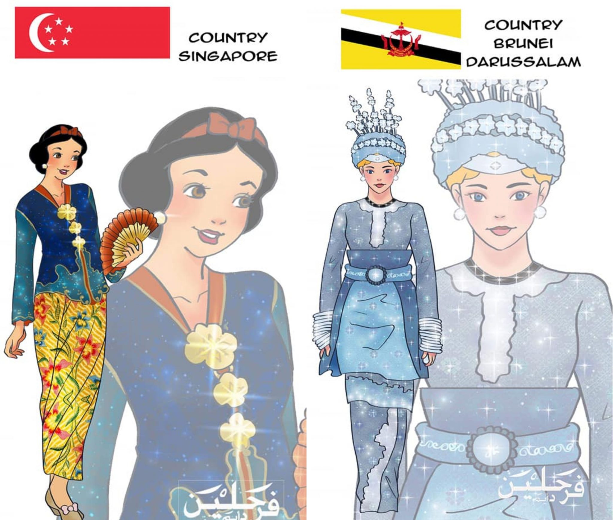 Wanita Habiskan 3 Bulan, Lukis Watak “Disney Princess” Gayakan Busana ...