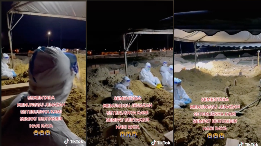 (Video) 'Frontliners' Bertakbir Raya di Tanah Kubur Sementara Tunggu ...