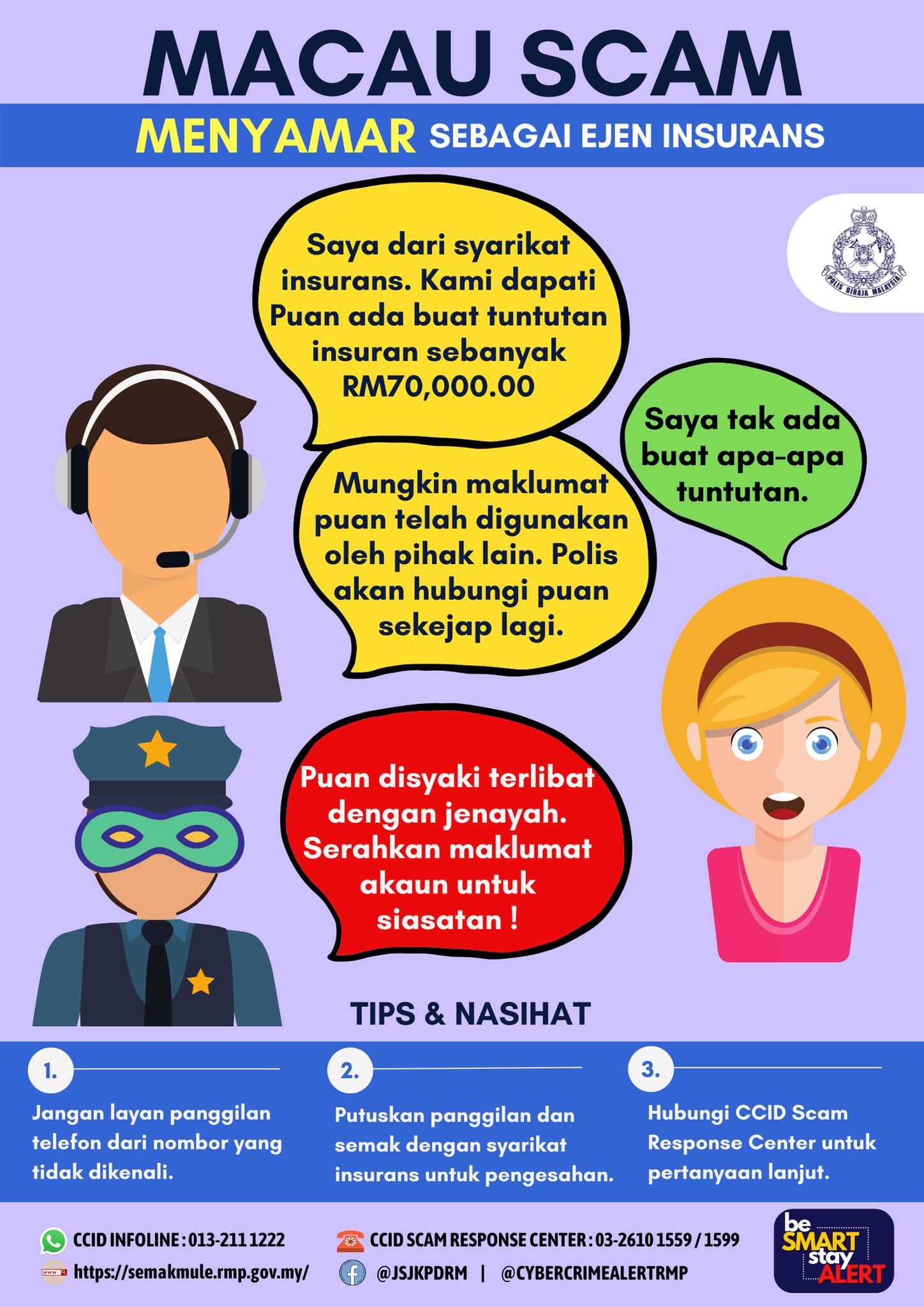 Menyamar Jadi Ejen Insurans, Polis Dedah 6 Modus Operandi 'Macau Scam'