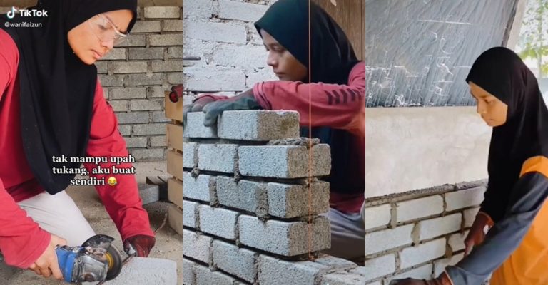 Tak Mampu Upah Tukang, Ustazah Nekad Ikat Bata & Bancuh Simen Bina Sendiri Rumah