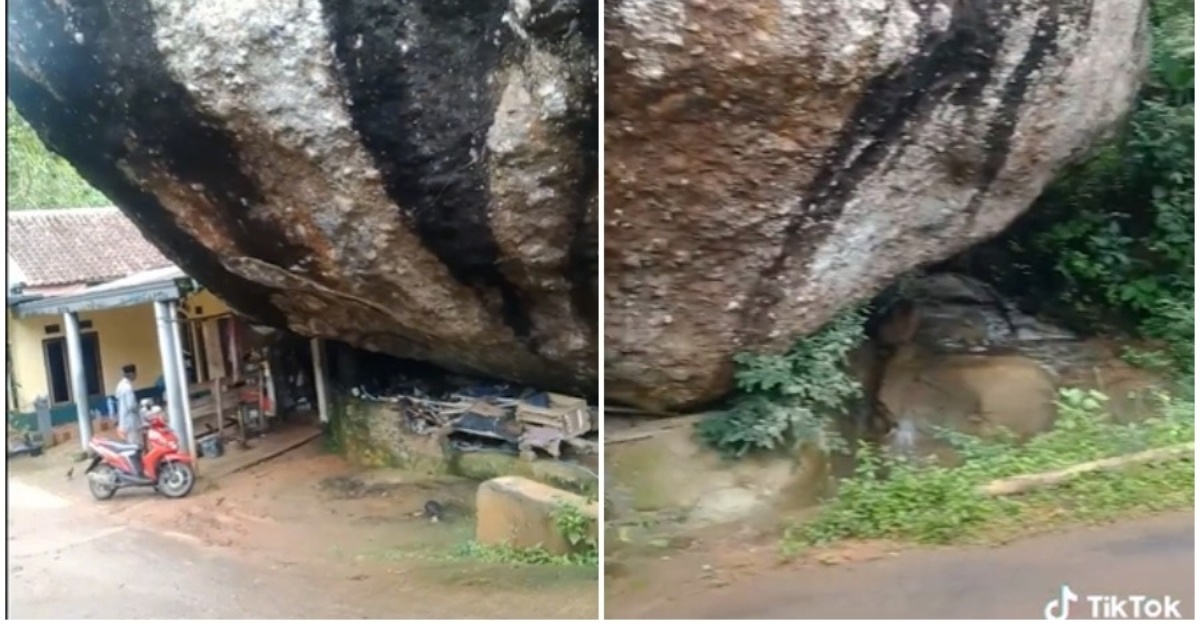 Tular Rumah Dibina Sebelah Batu Gergasi, Netizen Risau Takut Batu Tiba ...