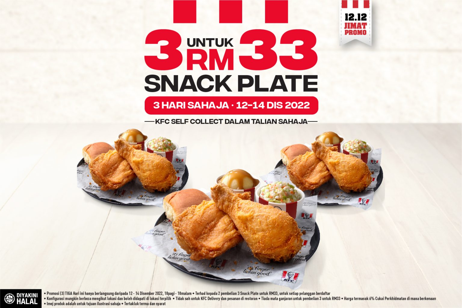 3 KFC Snack Plate Untuk RM33 Kembali Lagi