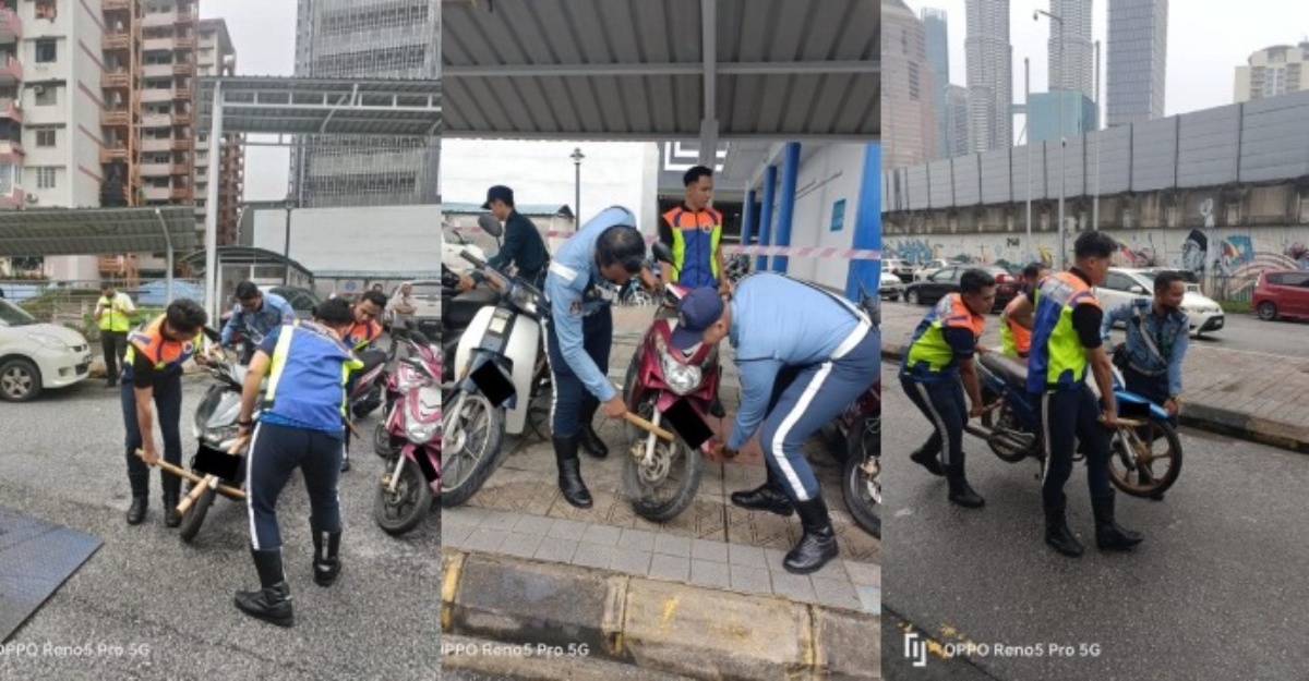DBKL 'Angkut' 11 Moto, Halang Laluan Pejalan Kaki LRT