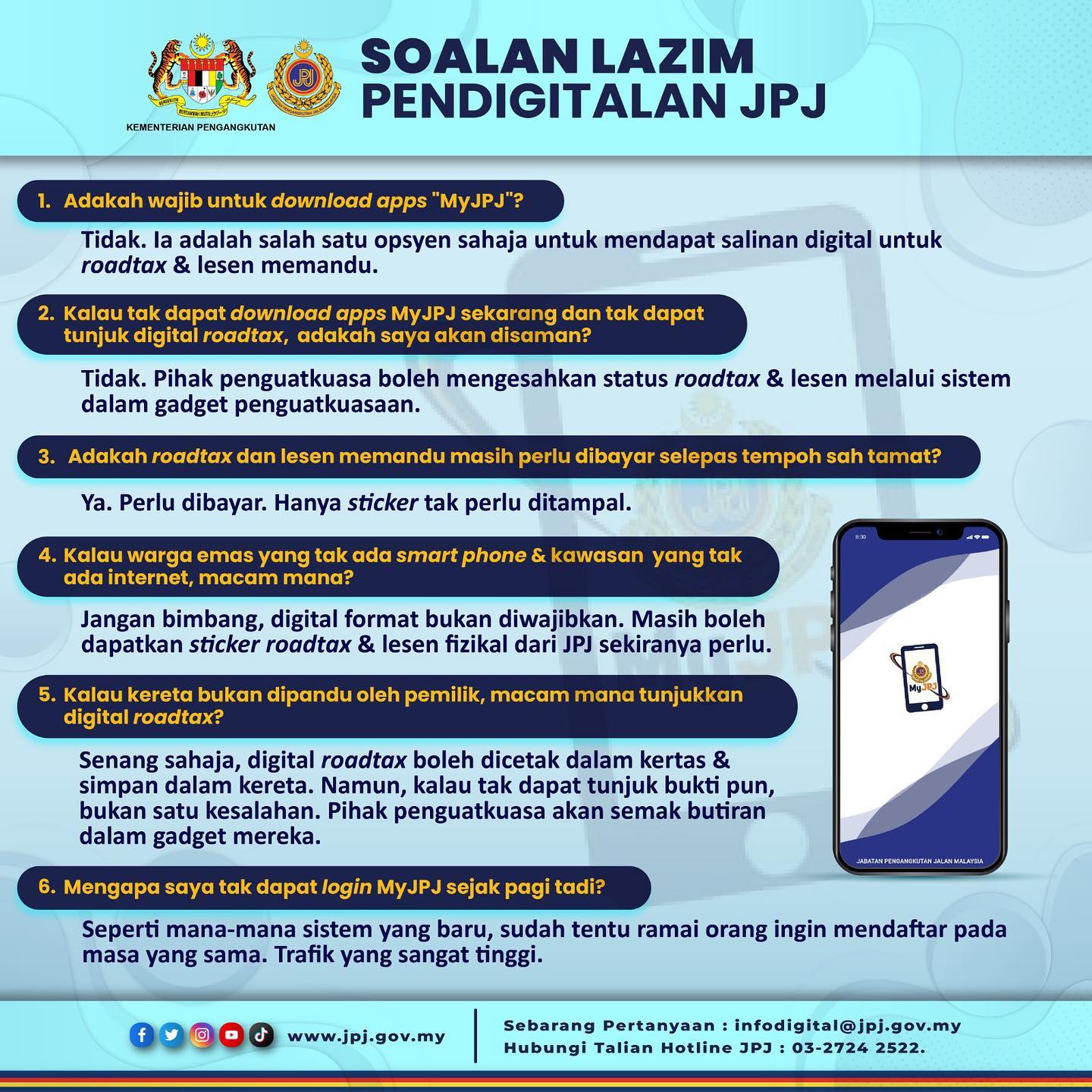 JPJ Tambah Baik Ciri Keselamatan Aplikasi MyJPJ, Portal Awam JPJ