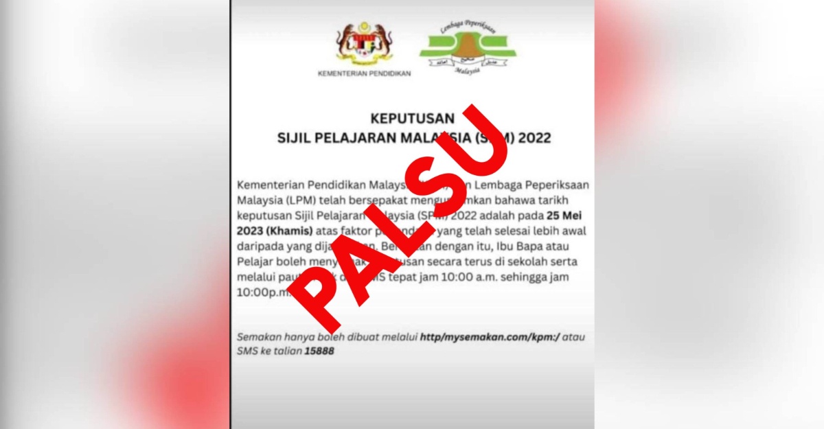 KPM Nafi Keputusan SPM 2022 Diumum 25 Mei Ini
