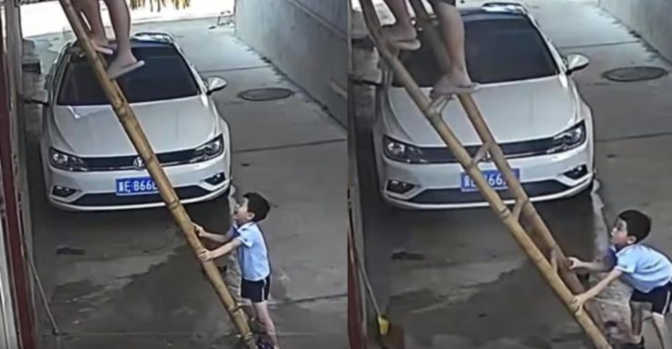 Tangga Patah, Budak Enam Tahun Gagahkan Diri Selamatkan Bapa Dari Terjatuh