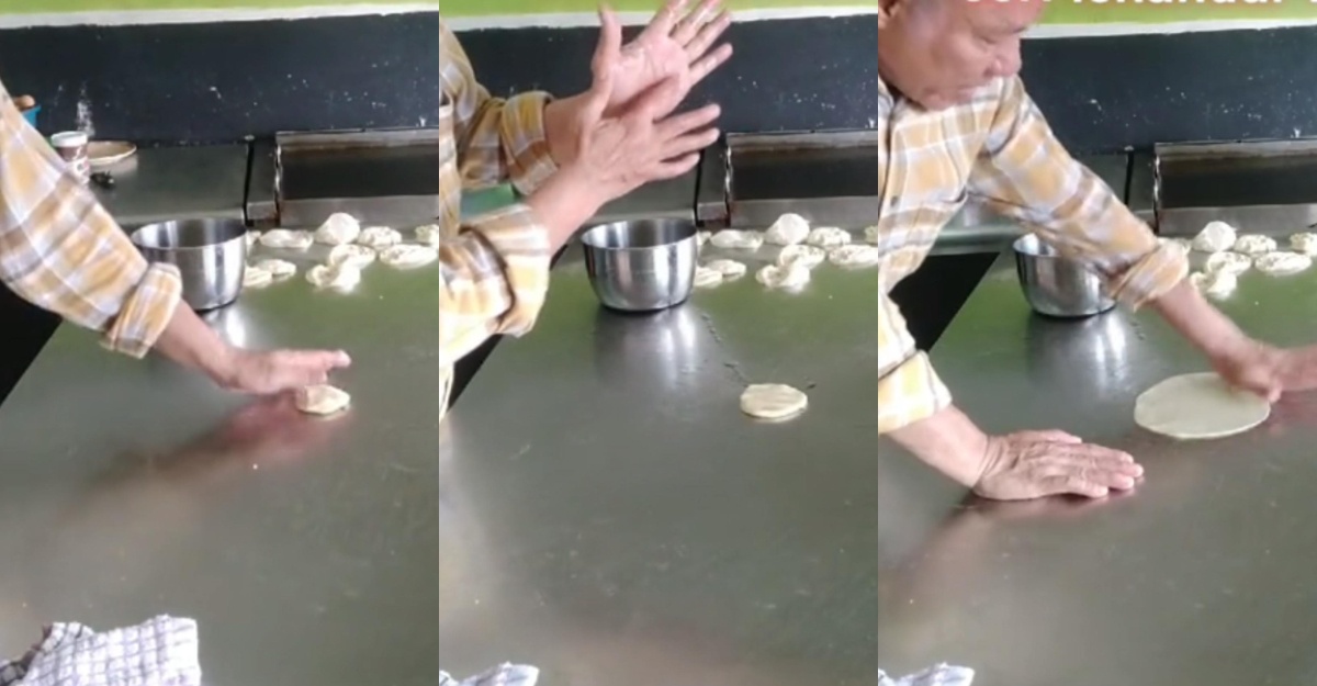 Sebelum Tebar, Ini Cara Tenyeh Doh Roti Canai Dengan Betul