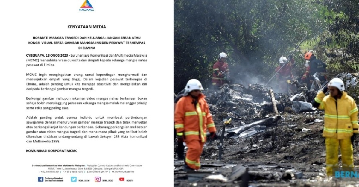 Nahas Pesawat: Henti Kongsi Gambar, Video Atau Dikenakan Tindakan Undang-Undang