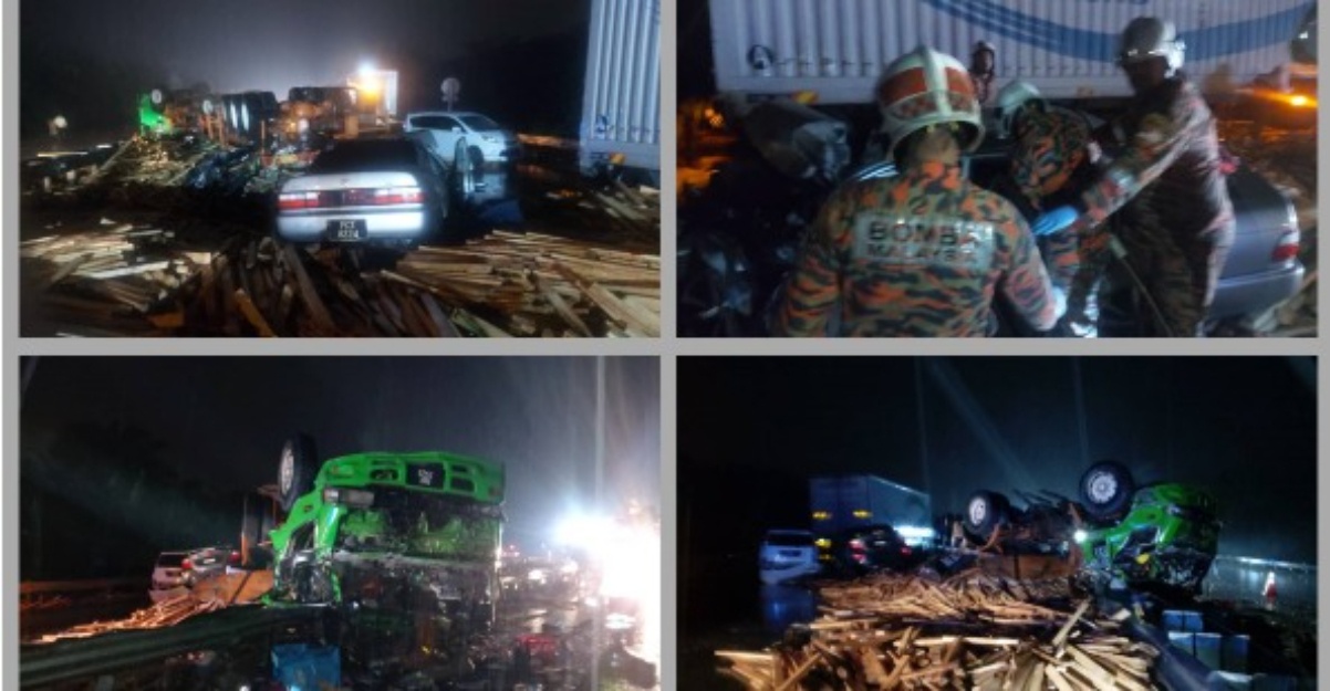 Warga Emas Maut, Tujuh Cedera Dalam Kemalangan Enam Kenderaan