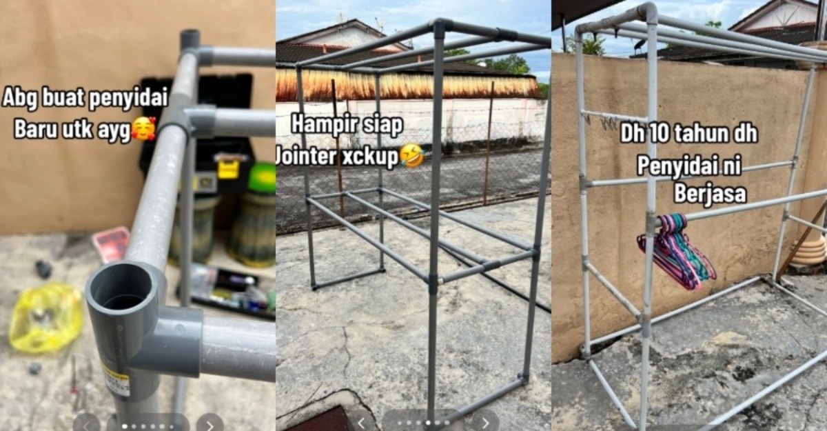 Baru Bini Sayang, Abang Ni Kongsi Cara DIY Penyidai PVC