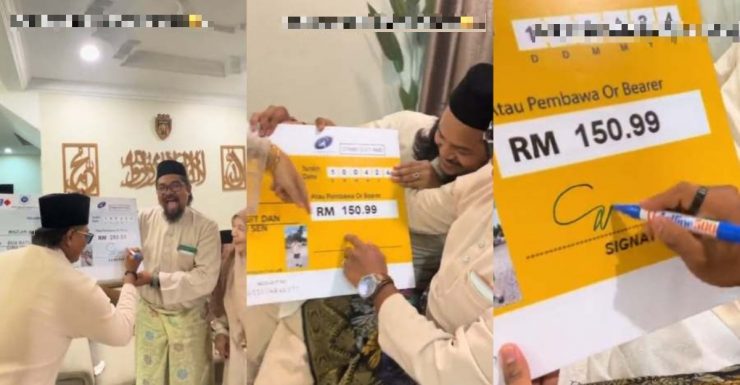 Paling "Rare", Duit Raya Diberi Dalam Bentuk "Mock Cheque" Curi Tumpuan Netizen