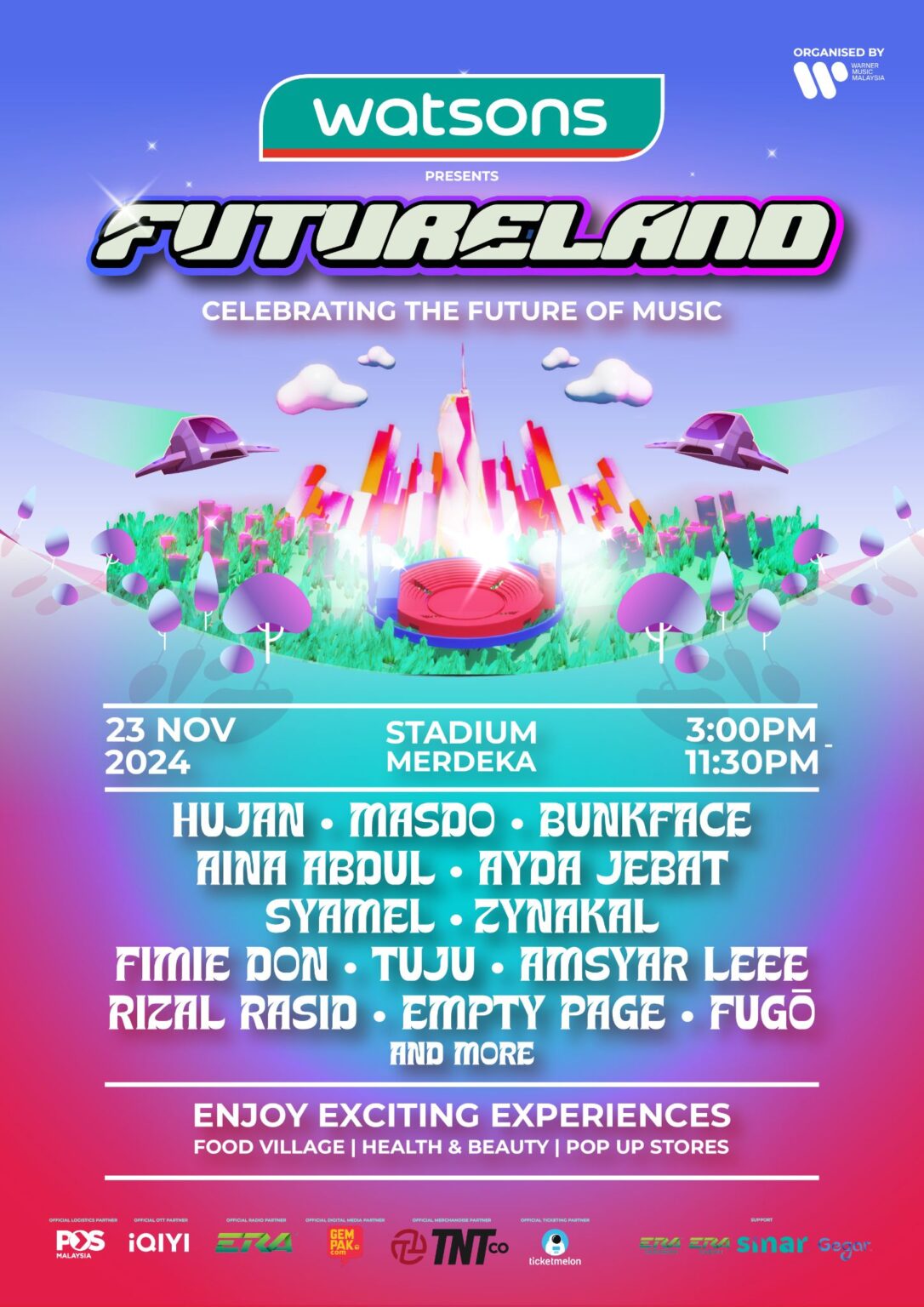 'Futureland' Festival: Stadium Merdeka Kembali Meriah Bersama Watsons & Warner Music Malaysia