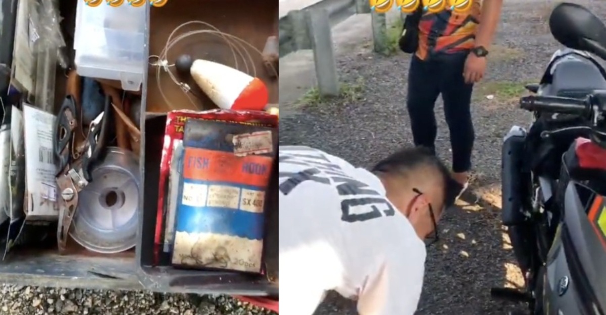Nak Baiki Motor Rosak, Geng Konvoi Silap Bawa Kotak Barang Mancing