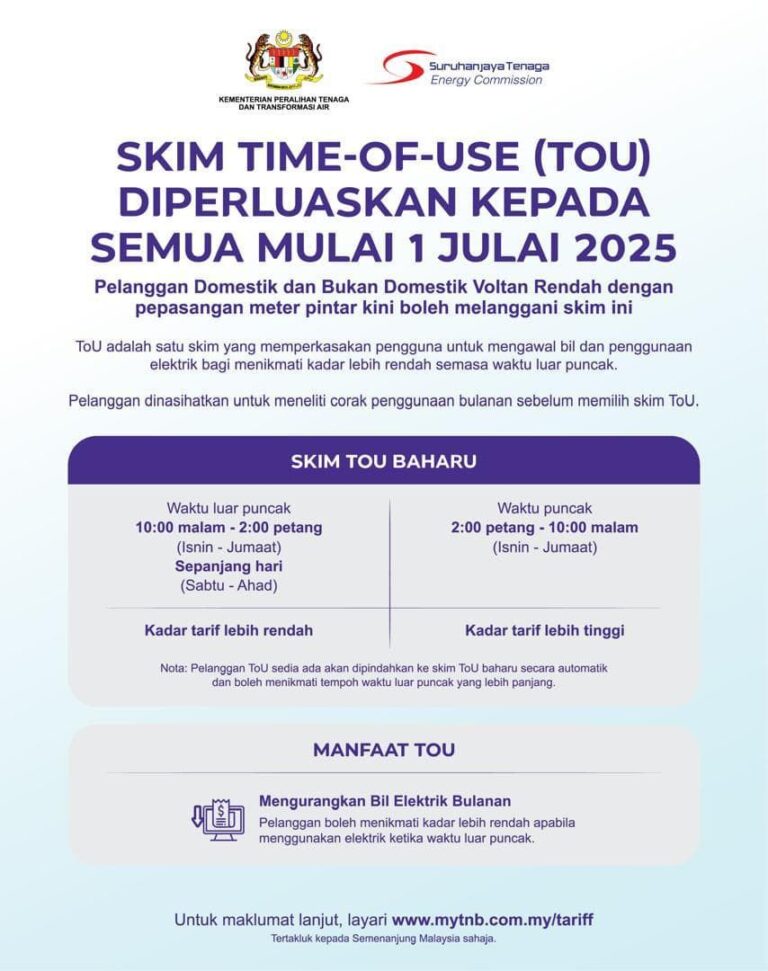 Skim ToU TNB: Peluang Bijak Untuk Jimat Bil Elektrik