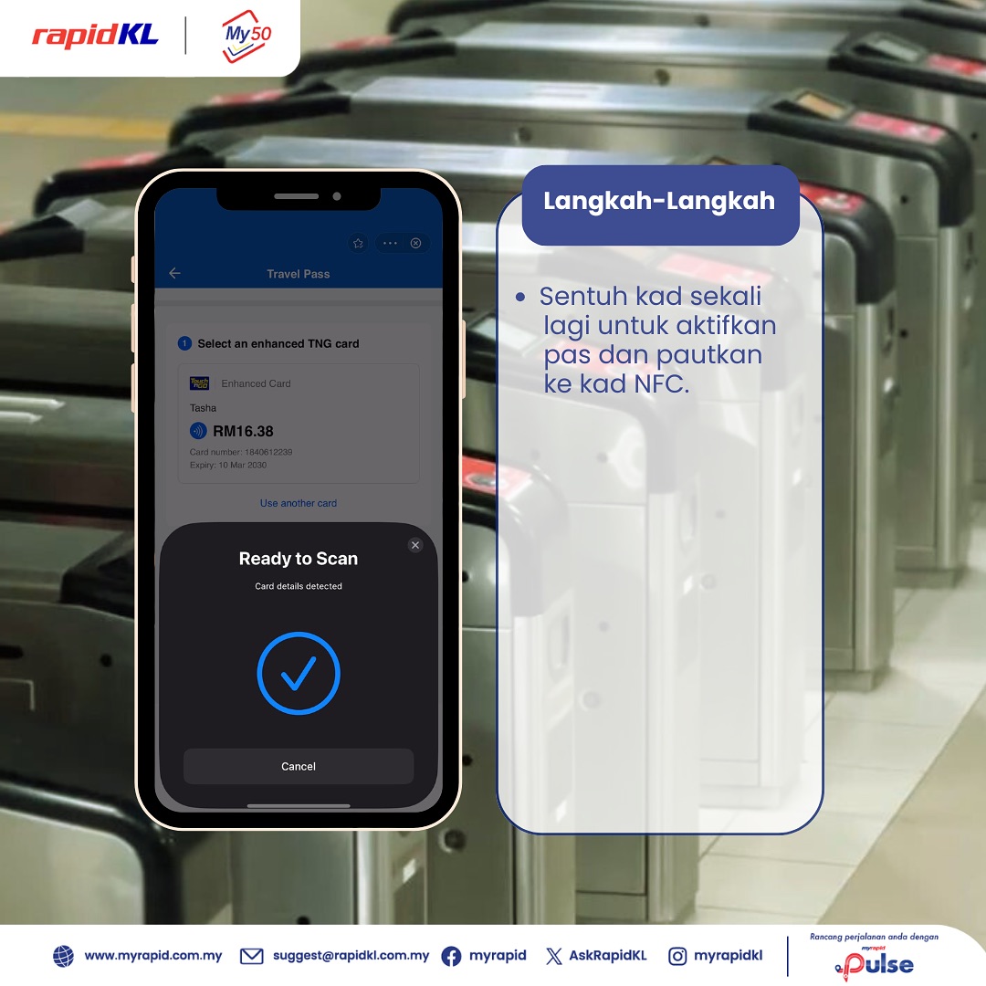 Langkah-Langkah Beli Pas My50 Guna TNG eWallet