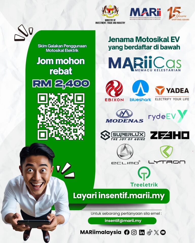 Rebat RM2,400 untuk Motosikal Elektrik, Permohonan MARiiCas 2025 Masih ...