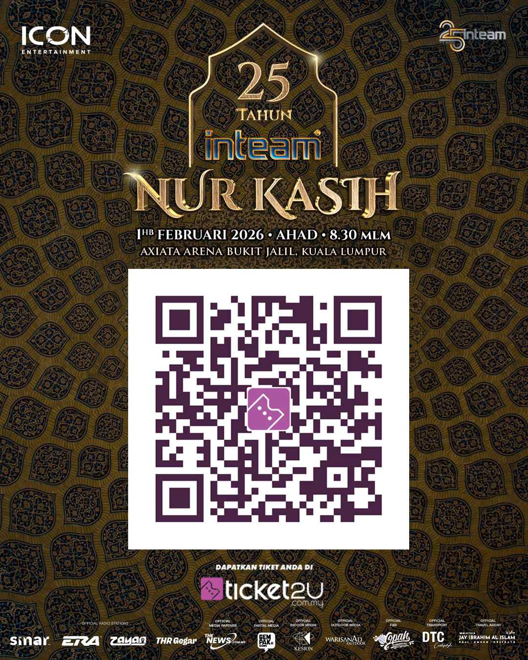 Konsert Kerohanian Inteam Nur Kasih Diraikan Pada 1 Feb 2026 Sempena 25 ...